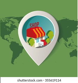 Shop Inside Geo Marker Vector Illustration Stock Vector (Royalty Free ...