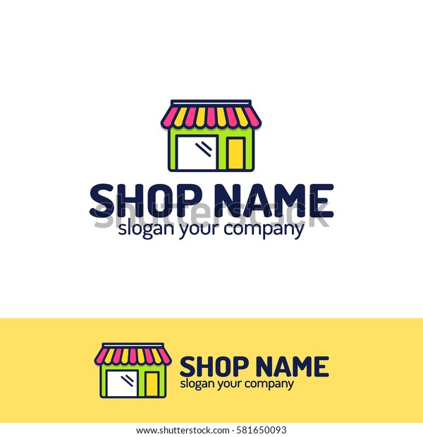 Shop Logo Set Consisting Shopping Store Stock Vector (Royalty Free ...