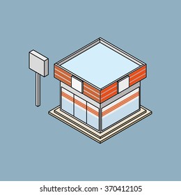 Shop Mini Mart Isometric Style Stock Vector (Royalty Free) 370412105 ...