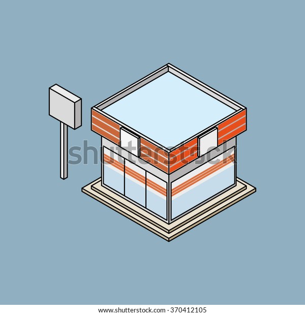 Shop Mini Mart Isometric Style Stock Vector (Royalty Free) 370412105 ...