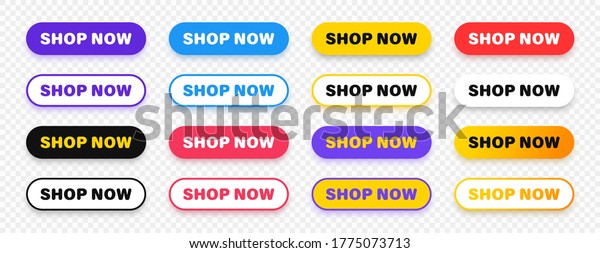 Shop Now Set Button Shop Now Stock Vector (Royalty Free) 1775073713