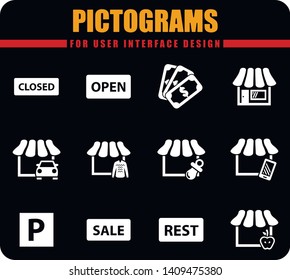 Shop Professional Pictograms User Interface Design Stock Vector ...