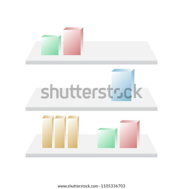 Shop Shelves Isolated Store Shelves Vector Stock Vector (Royalty Free ...