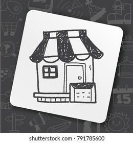 Shop Store Doodle Drawing Stock Vector (Royalty Free) 791785600