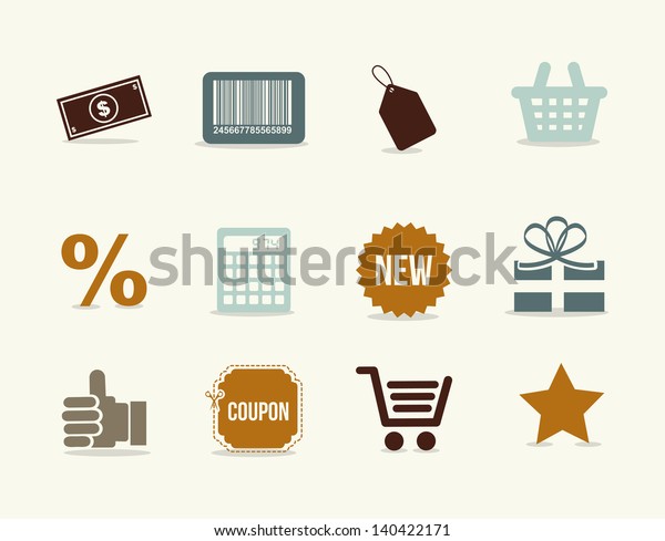 Shoping Icons Over White Background Vector Stock Vector (Royalty Free ...