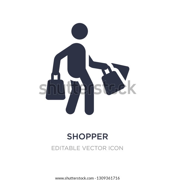 Shopper Icon On White Background Simple Stock Vector (Royalty Free ...