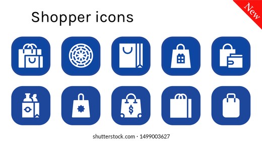 Shopper Icon Set 10 Filled Shopper Stock Vector (Royalty Free) 1499003627