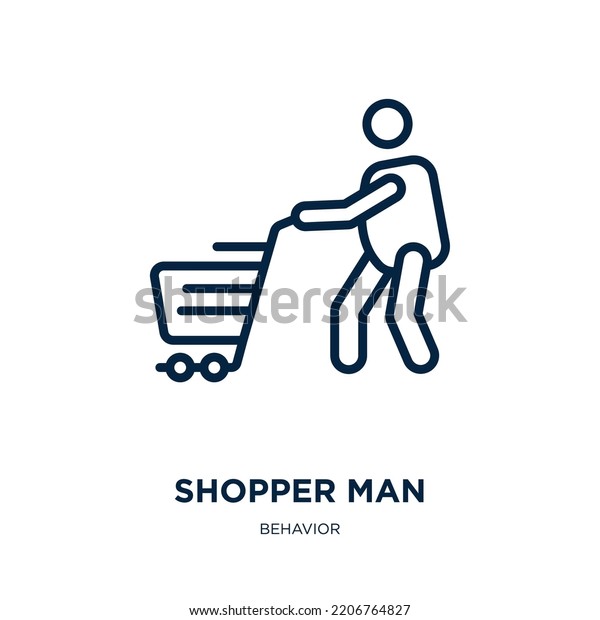 Shopper Man Icon Behavior Collection Thin Stock Vector (Royalty Free ...