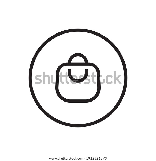 Shopping Bag Button Icon Vector Ecommerce Stock Vector (Royalty Free ...