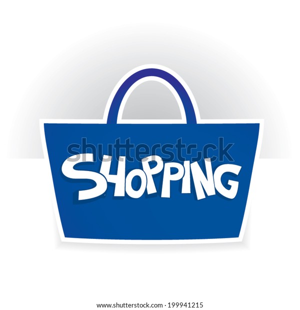 Shopping Bag Button Vector Illustration Stock Vector (Royalty Free ...