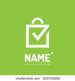 Shopping Bag Check Box Vector Logo Stock Vector (Royalty Free ...