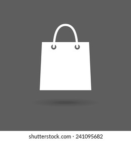 Shopping Bag Icon Shadow On Grey Stock Vector (Royalty Free) 241095682 ...