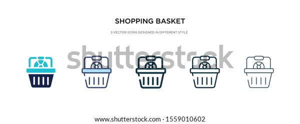 Shopping Basket Icon Different Style Vector Stock Vector (Royalty Free ...