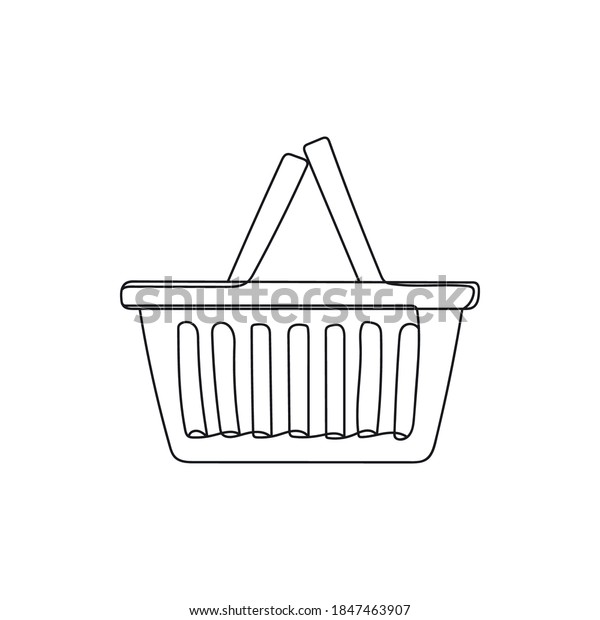 Shopping Basket One Line Drawing Vector Stock Vector (Royalty Free ...