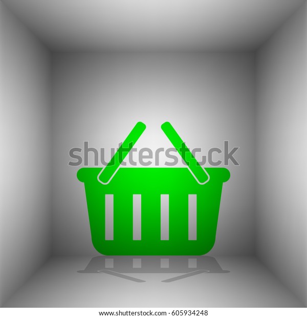 Shopping Basket Sign Vector Green Icon Stock Vector (Royalty Free ...