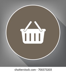 Shopping Basket Sign Vector White Icon Stock Vector (Royalty Free ...