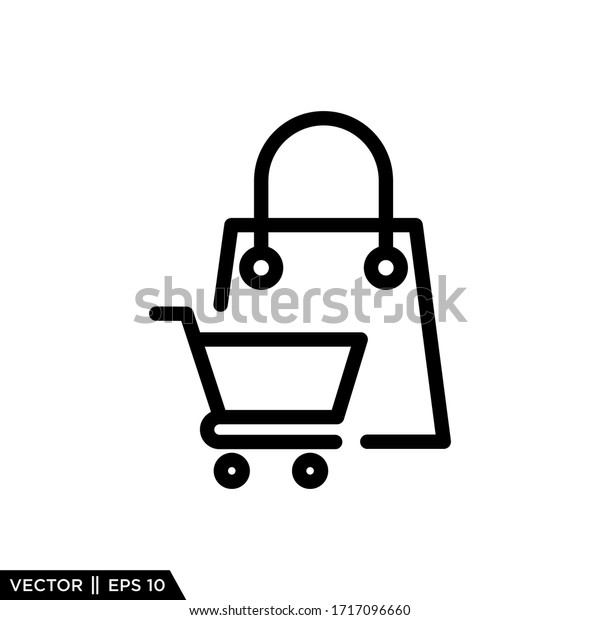 Shopping Cart Bag Icon Vector Illustration Stock Vector (Royalty Free ...