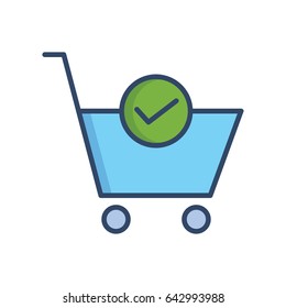 Check Mark Trolley Shopping Cart Logo Stock Vector (Royalty Free ...