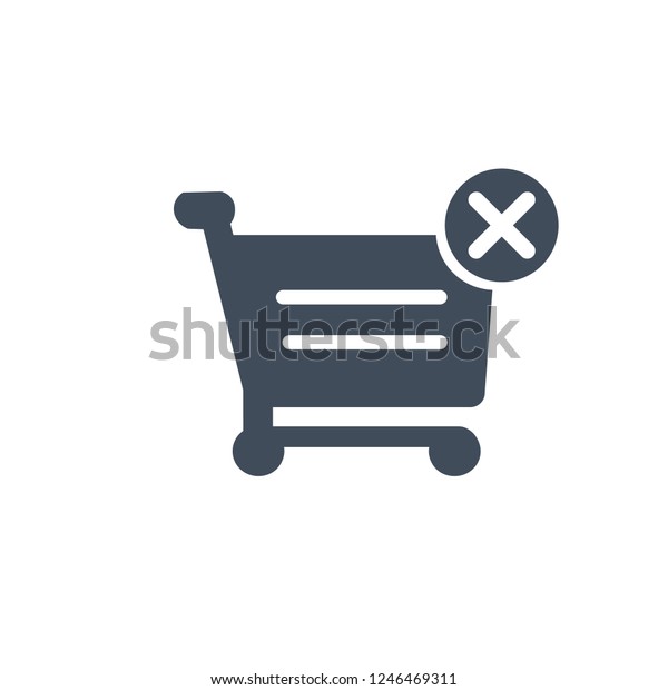 Shopping Cart Cross Sign Vector Icon Stock Vector (Royalty Free ...