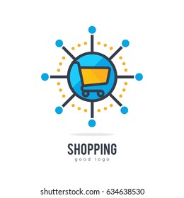 Shopping Cart Network Connection Logo Icon Stock Vector (Royalty Free ...