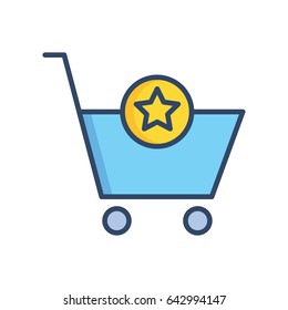 Shopping Cart Star Icon Vector Illustration Stock Vector (Royalty Free ...