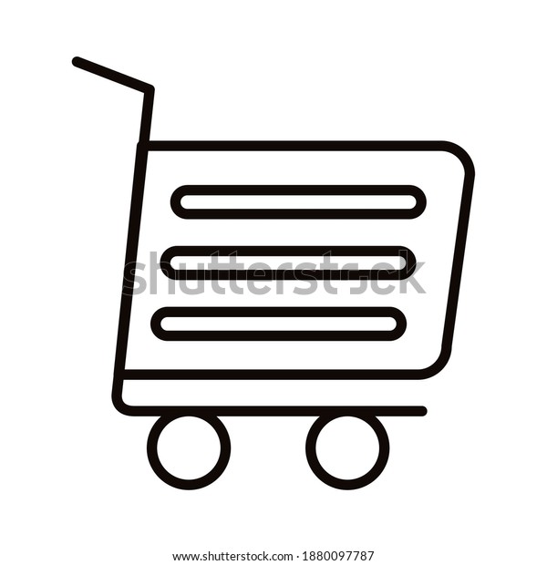 Shopping Cart Trolley Horizontal Lines Line Stock Vector (Royalty Free ...