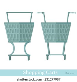 Shopping Carts Front View Stock Vector (Royalty Free) 231277987 ...