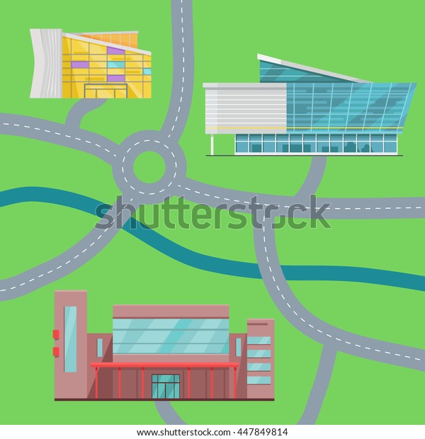 Shopping Center Map Concept Flat Design Stock Vector (Royalty Free ...