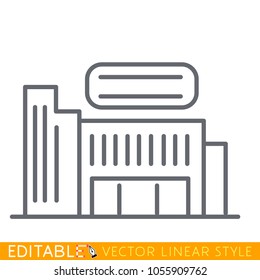 Vektor Stok Shopping Centre Linear Icon Mall Building (Tanpa Royalti ...