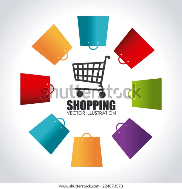 Shopping Design Over White Background Vector Stock Vector (Royalty Free ...