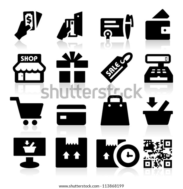 Shopping Icons Stock Vector (Royalty Free) 113868199 | Shutterstock
