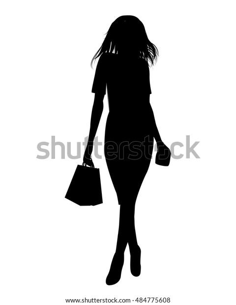 Shopping Lady Shape Vector Design Stock Vector (Royalty Free) 484775608 ...