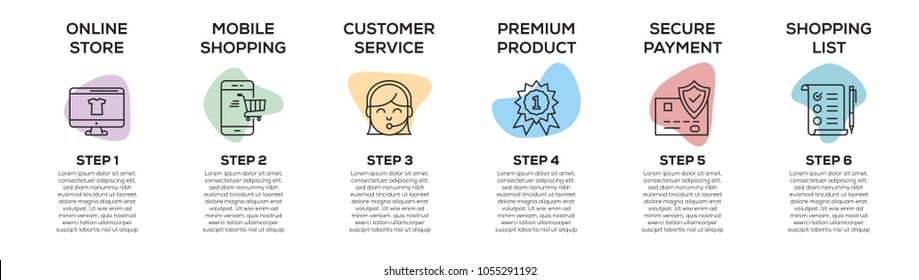 Shopping Line Infographic Stock Vector (Royalty Free) 1055291192 ...