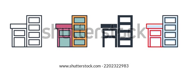 Shopping Mall Building Icon Logo Vector Stock Vector (Royalty Free ...