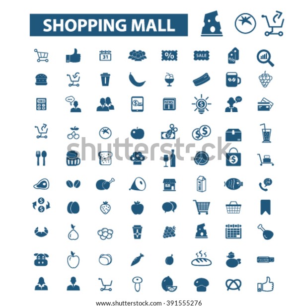 Shopping Mall Icons Stock Vector (Royalty Free) 391555276 | Shutterstock