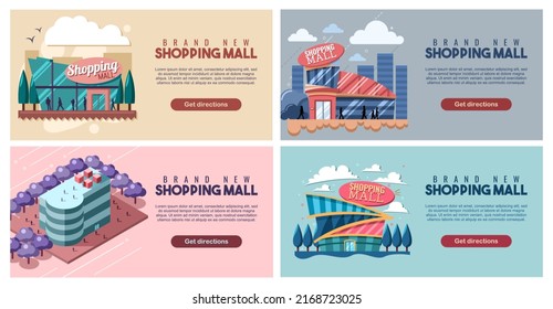 Shopping Mall Vector Set Collection Graphic Stock Vector (Royalty Free ...