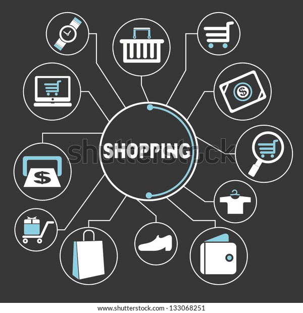 Shopping Mind Mapping Info Graphics Stock Vector (Royalty Free ...