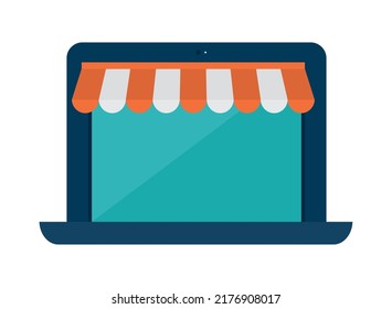 Shopping Online Laptop Computer Store Tent Stock Vector (Royalty Free ...