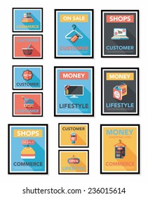 Shopping Poster Banner Flat Design Background Stock Vector (Royalty ...