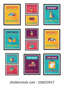 Shopping Poster Banner Flat Design Background Stock Vector (Royalty ...