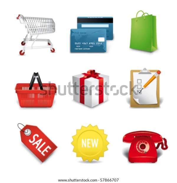 Shopping Premium Icons Stock Vector (Royalty Free) 57866707 | Shutterstock