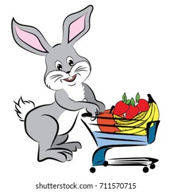 Shopping Rabbit Stock Vector (Royalty Free) 711570715 | Shutterstock