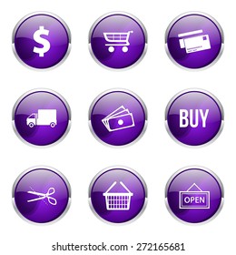 Shopping Sign Violet Vector Button Icon Stock Vector (Royalty Free ...