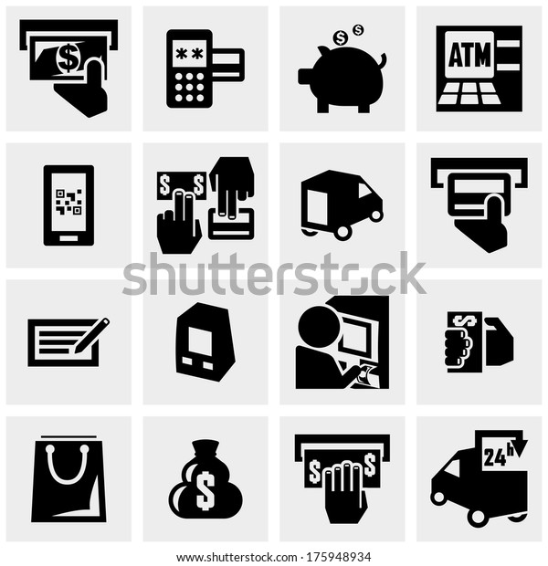 Shopping Vector Icons Set On Gray Stock Vector (Royalty Free) 175948934 ...