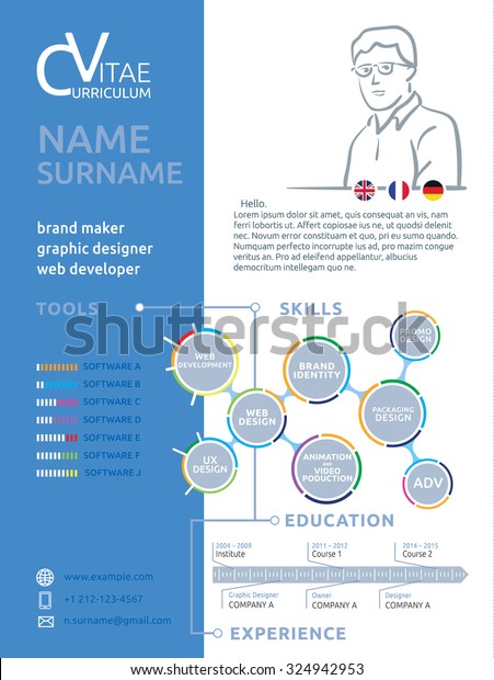 Short Cv Resume Template: เวกเตอร์สต็อก (ปลอดค่าลิขสิทธิ์) 324942953 ...