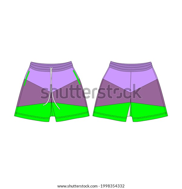Short Pants Design Template Purple Ang Stock Vector (Royalty Free ...
