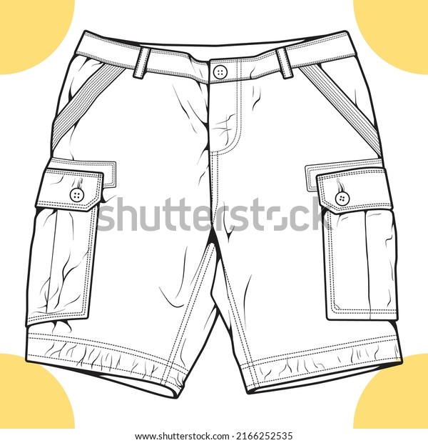 Short Pants Outline Drawing Vector Short Stock Vector (Royalty Free ...