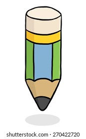 Short Pencil Cartoon Vector Illustration Hand Stock Vector (Royalty ...