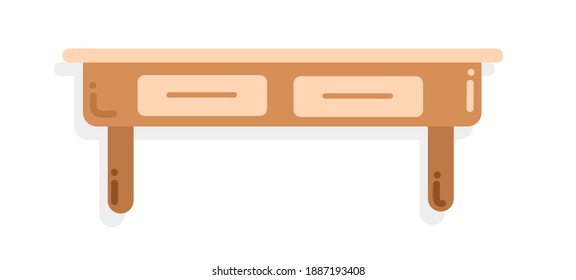 Short Table Vector Illustration Short Wooden Stock Vector (Royalty Free ...