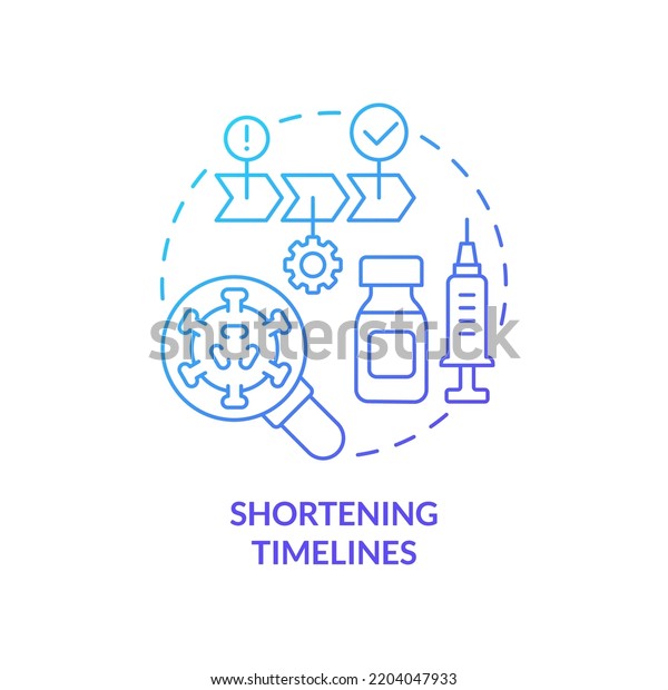 Shortening Timelines Blue Gradient Concept Icon Stock Vector (Royalty ...